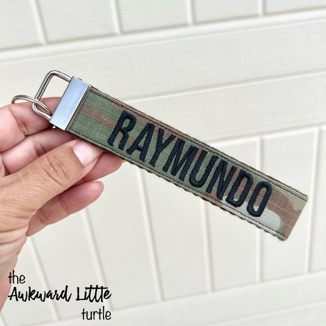 Name Tape Keychain, Army Keychain, Wristlet, Military Gift ...