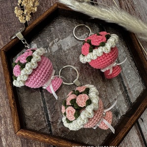 Girl Flower Bouquet Keychain Cute Flower Bag Charm Stylish Floral ...