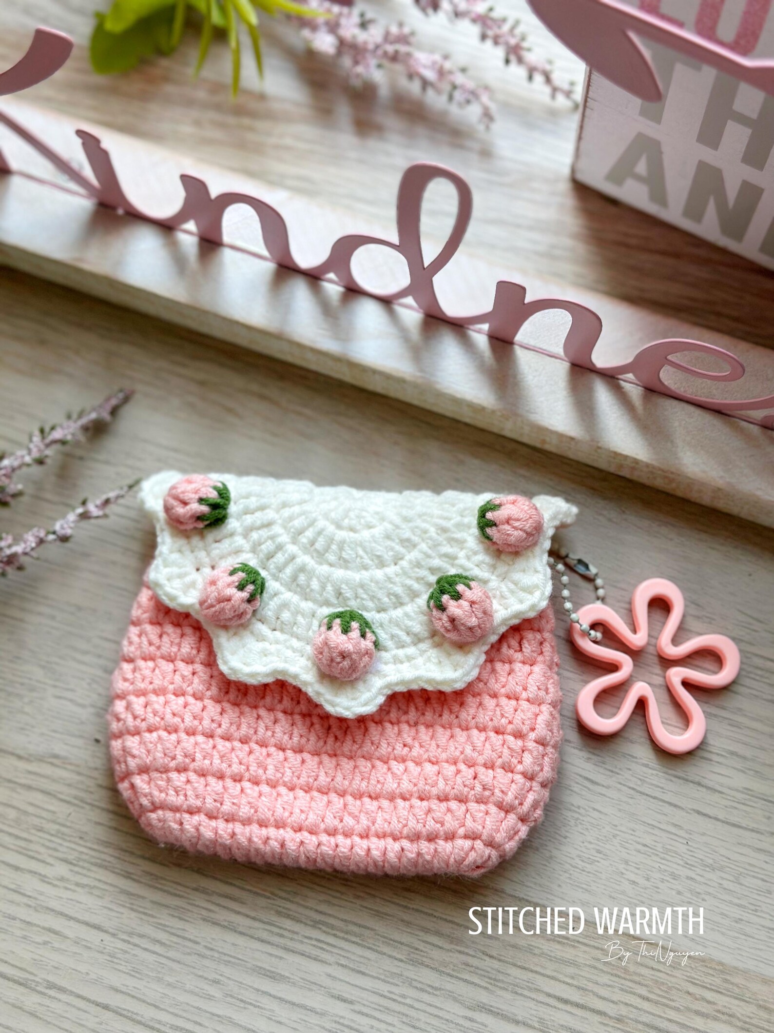 Crochet Mini Wallet Handmade Strawberry Wallet Airpods Pouch Airpods ...