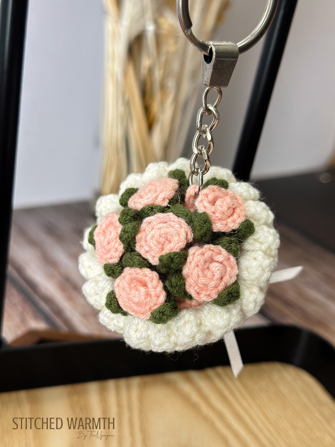 Girl Flower Bouquet Keychain Cute Flower Bag Charm Stylish Floral ...
