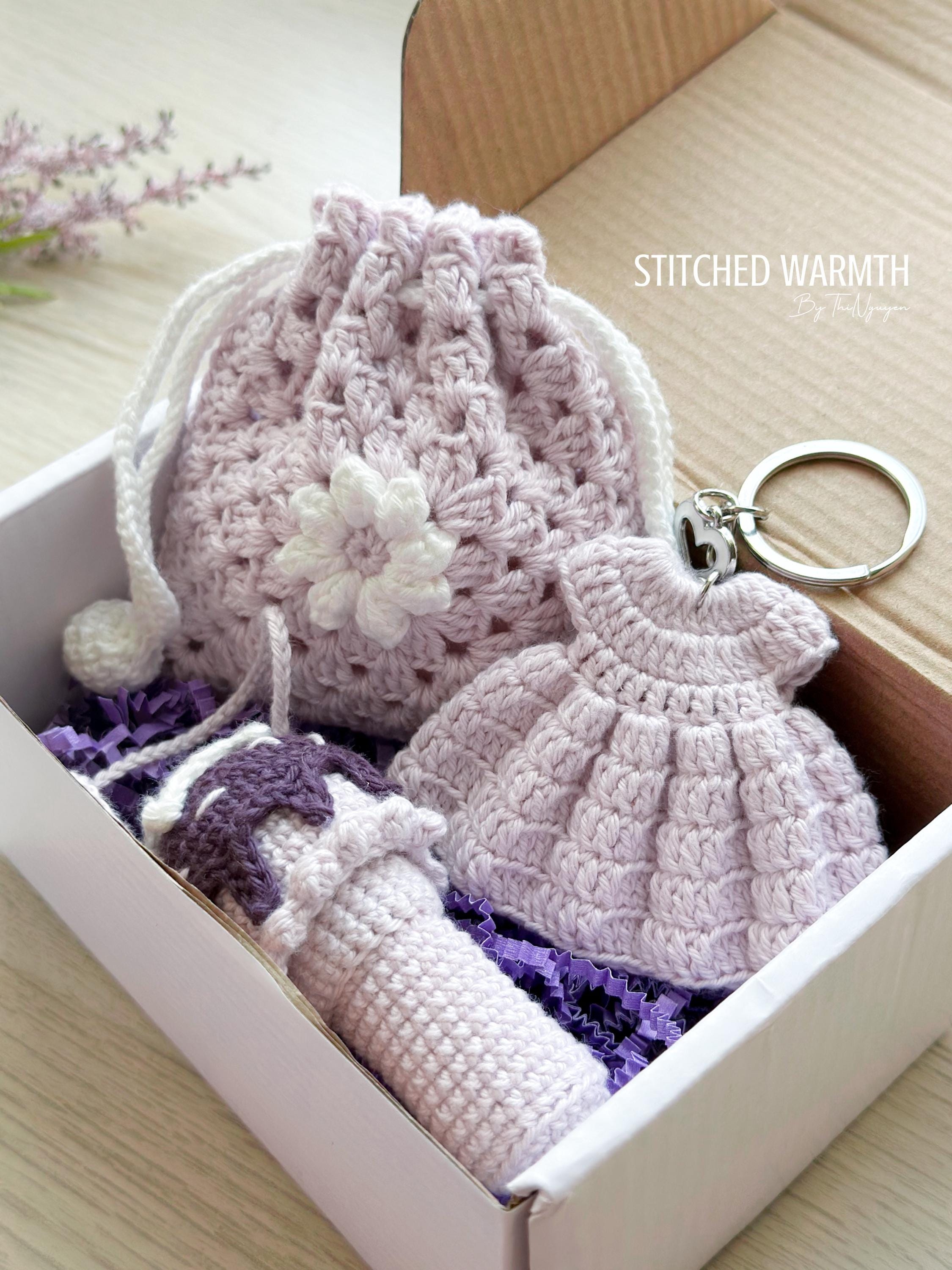 Crocheted Gift Set: a Airpods or Coin Pouch, a Handmade Keychain and a ...