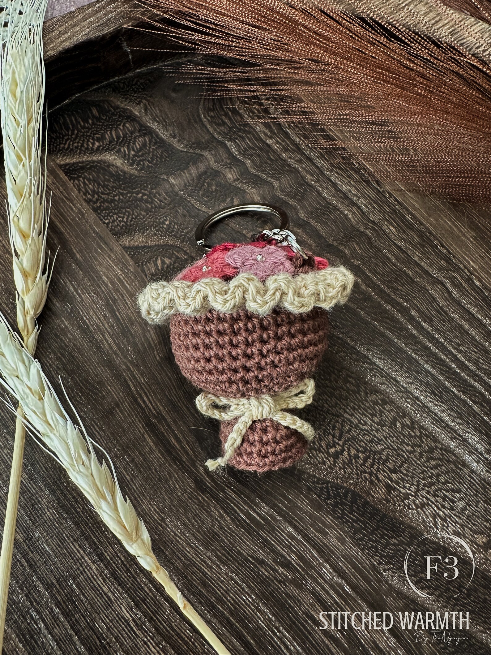 Flower Bouquet Keychain Women Crochet Keyring Bag Charm Stylish Floral ...