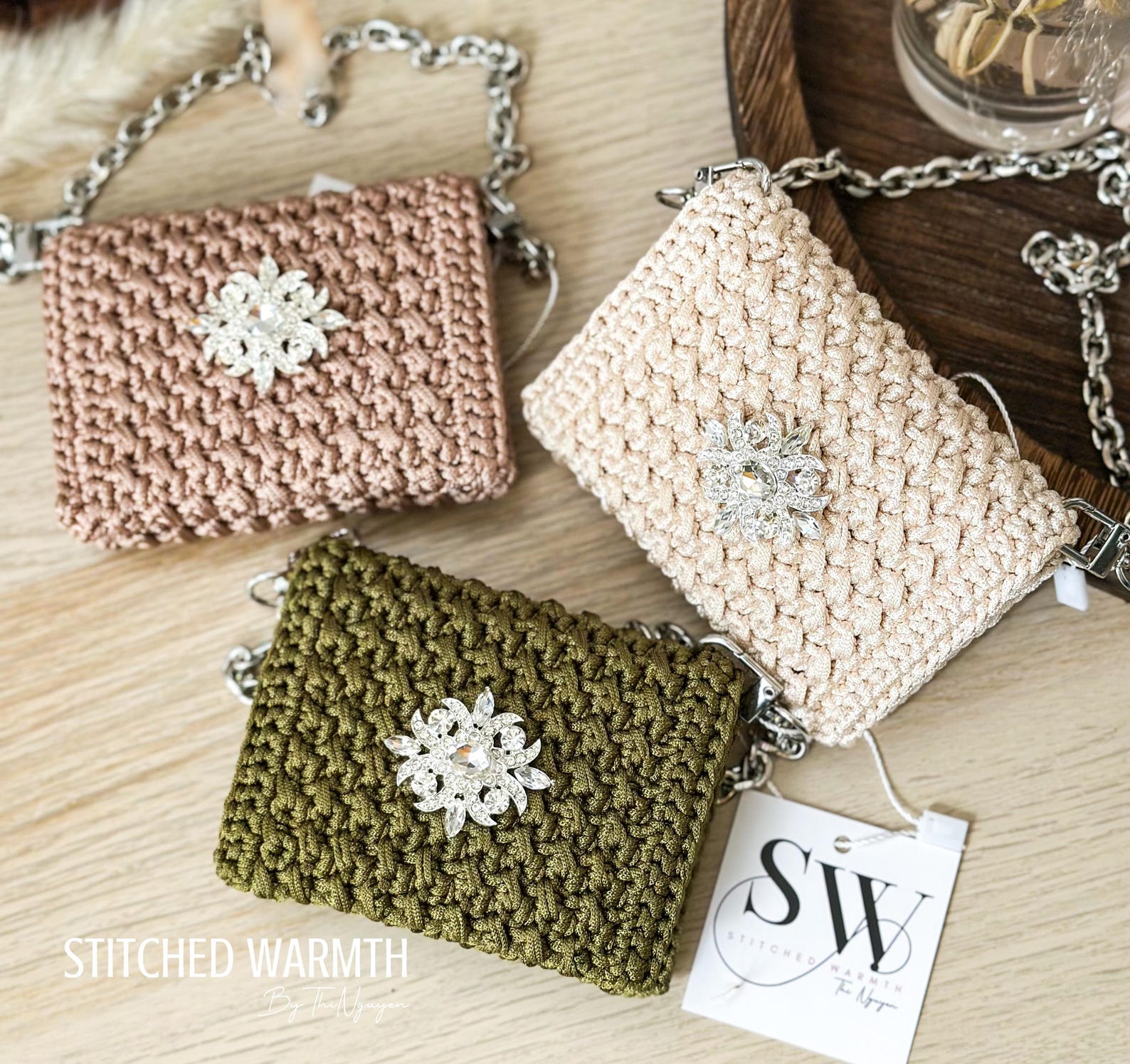 Crochet Wallet Card Wallet Handmade Cardholder Women Wallet Card Holder ...