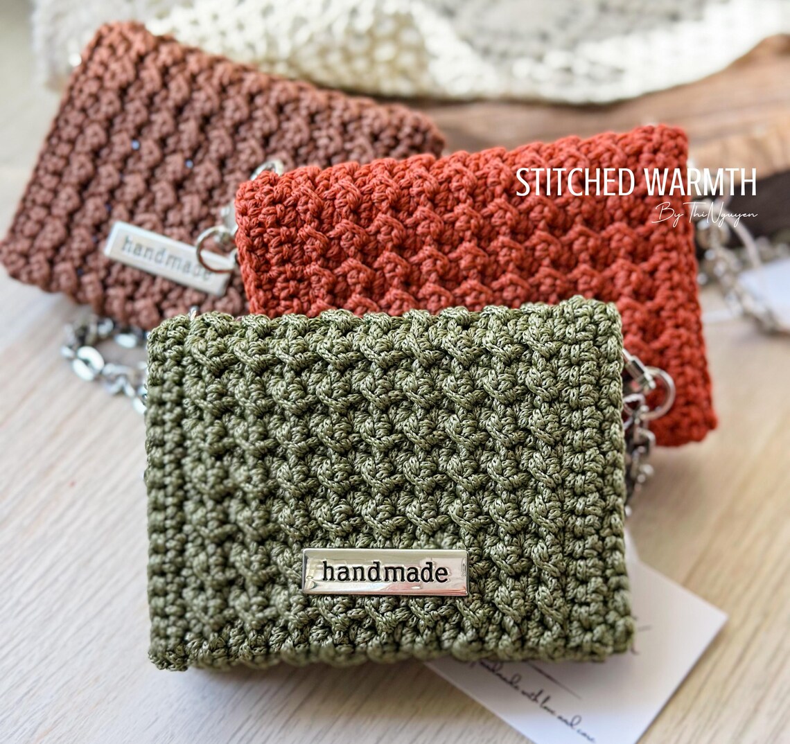 Crochet Wallet Card Wallet Handmade Cardholder Purse Handmade Wallet ...