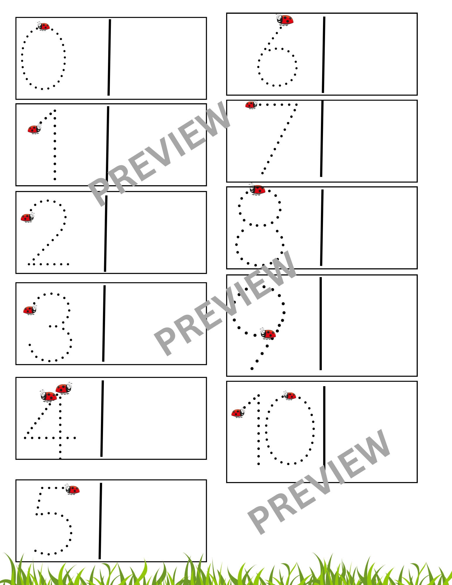 Trace and Write 1-10 - Etsy