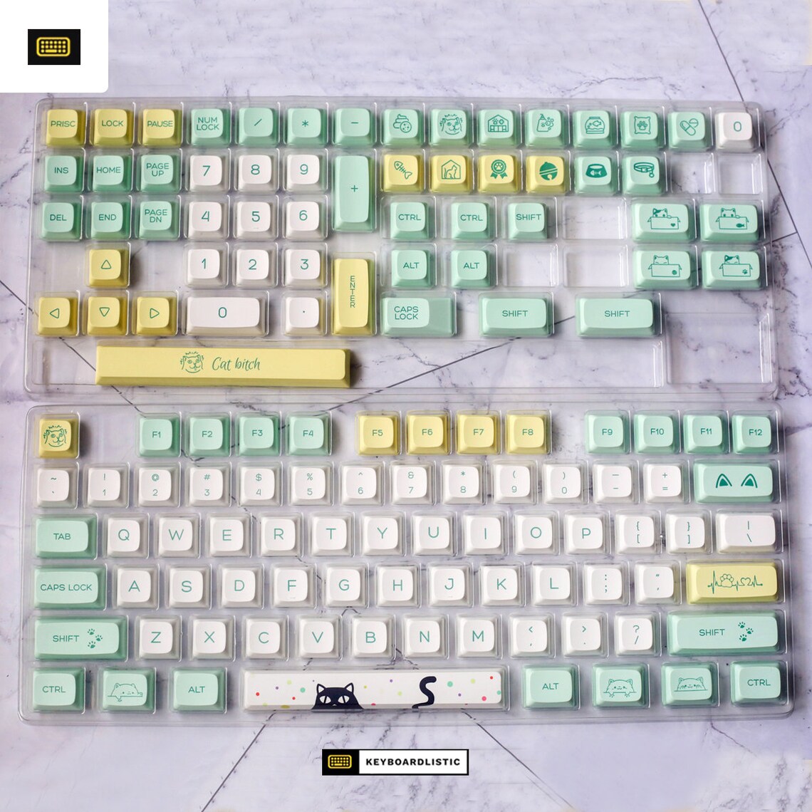 Strange Cat Keycaps XDA Profile PBT Dye-sub Royal Kludge Tecware ...