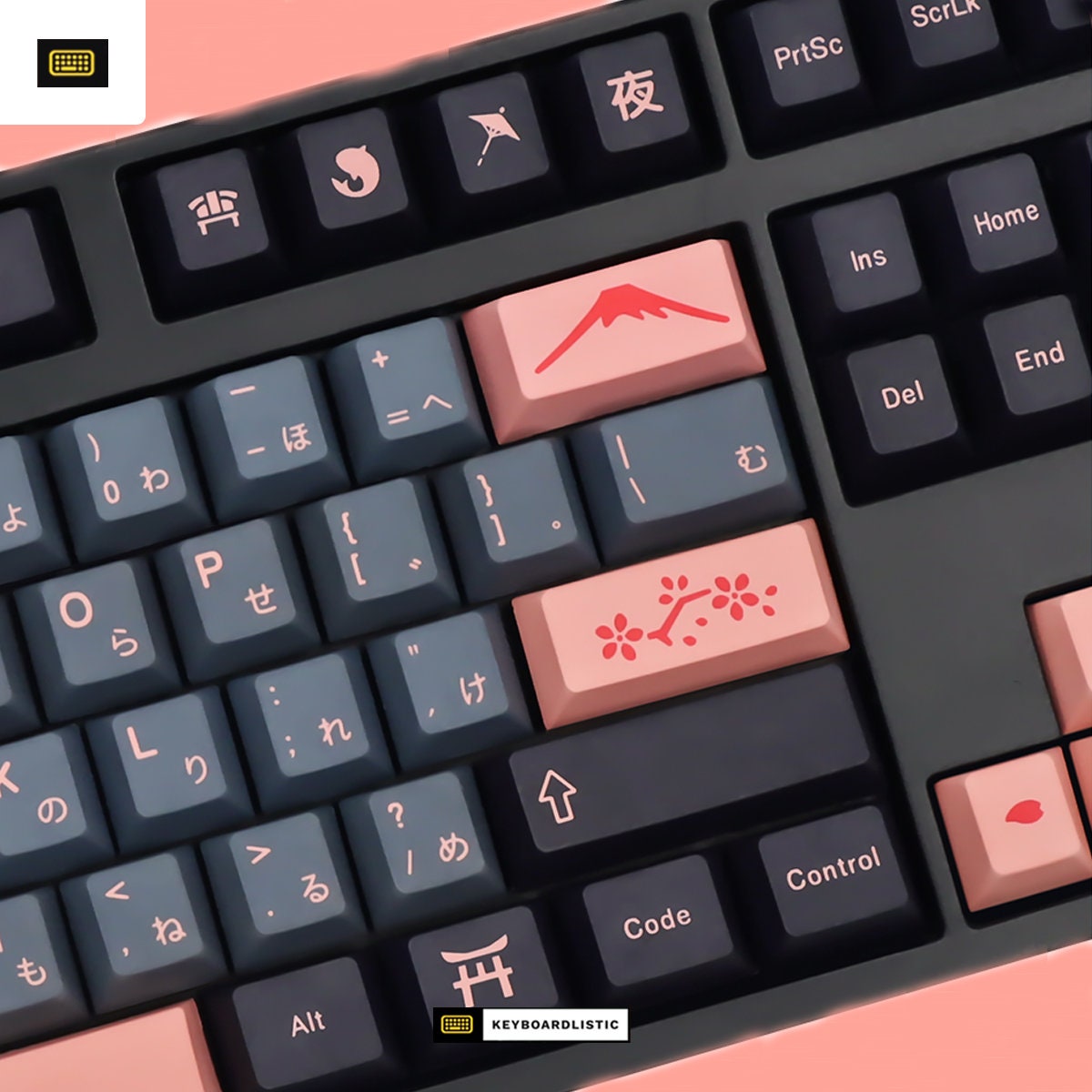 English/japanese Night Sakura Keycaps Cherry Profile PBT Dye-sub Royal ...