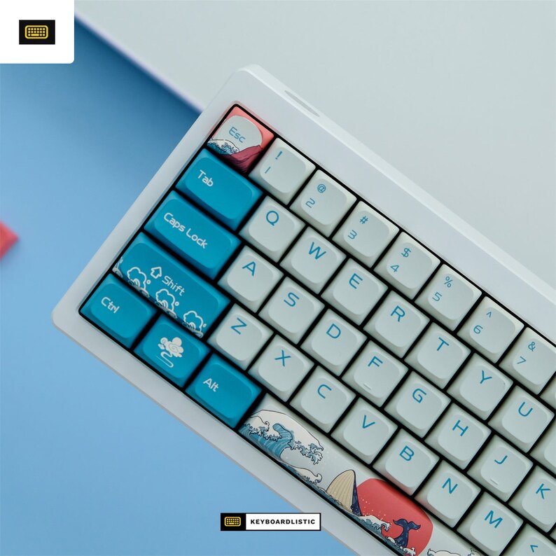 Coral Sea Keycaps XDA Profile PBT Dye-sub Royal Kludge Tecware Keychron ...
