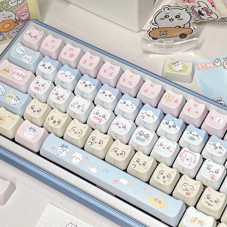 140 Keys Cute Chiikawa Keycaps Set MAO Profile PBT Kecays for ...