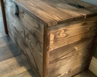 Rustic Wooden Storage Trunk Storage Chest Storage Bench Handmade From ...
