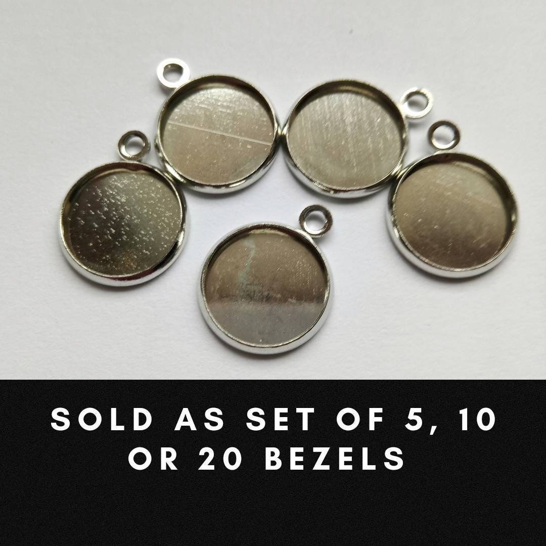 Stainless Steel Round Bezels Set for Jewelry Making, , Stainless Steel ...