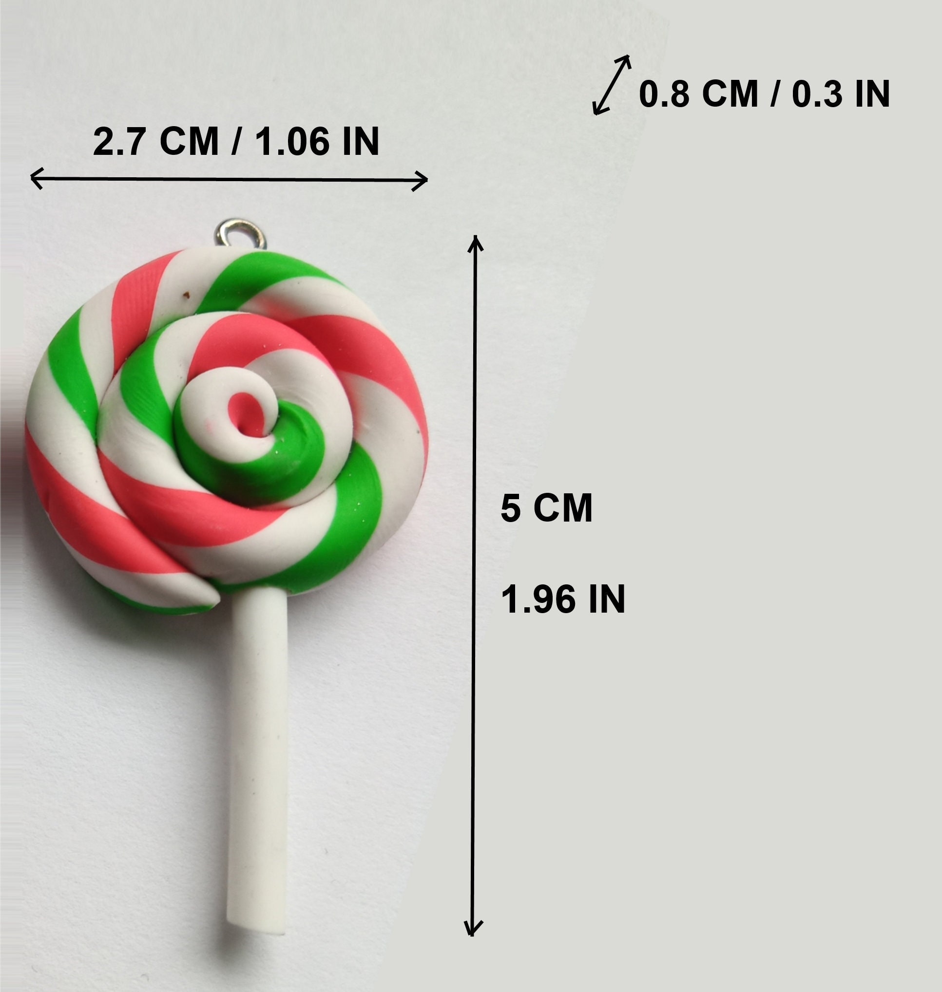 Candy Swirl Lollipop Charms Set, Cute Kawaii Pop Charms, Candy Charms ...