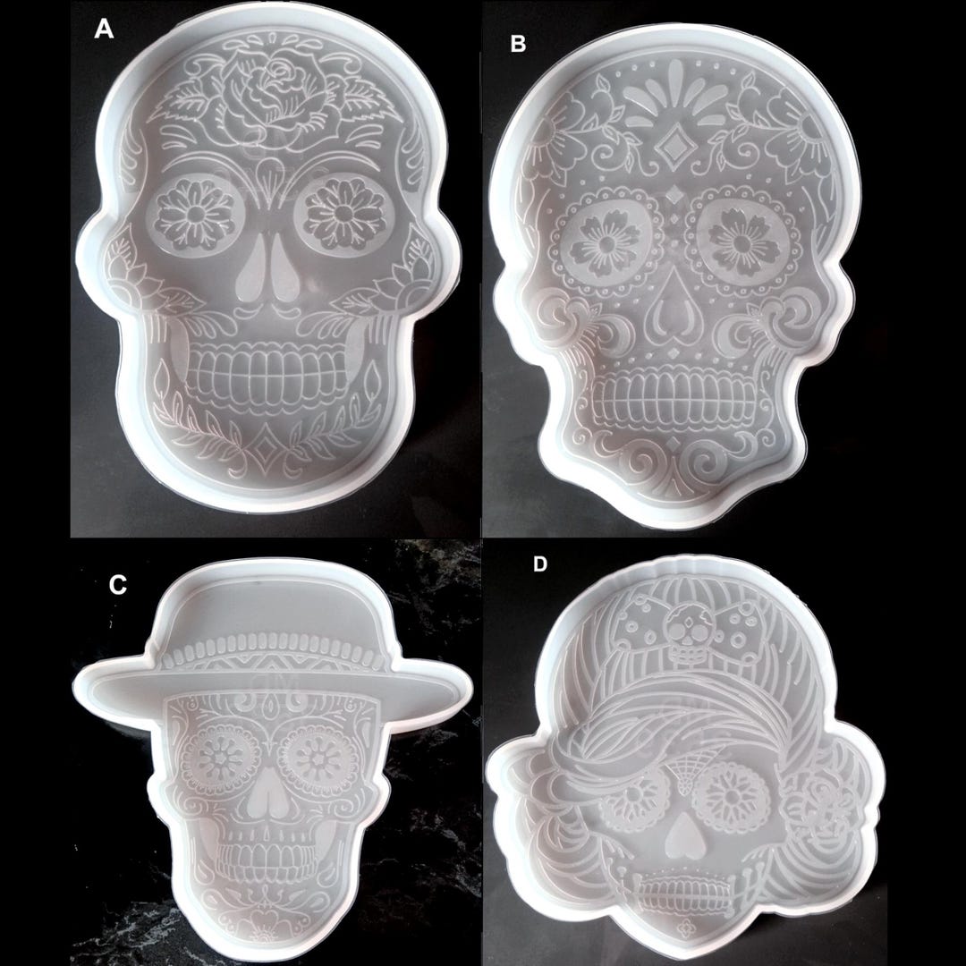 Large Skull Coasters Molds 4 Designs Available, Sugar Skull Resin ...