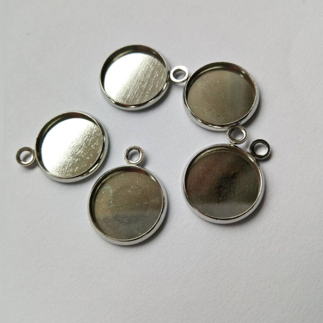 Stainless Steel Round Bezels Set for Jewelry Making, , Stainless Steel ...