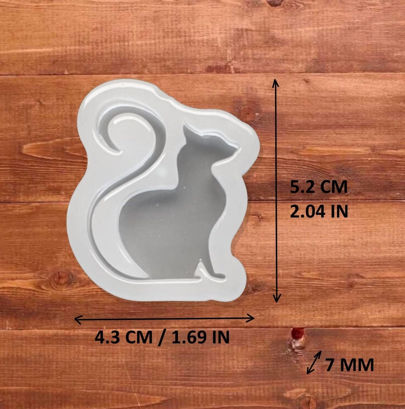 Cute Cat Mould, Cat Pendant Keychain Mold for Resin Casting, Cat ...