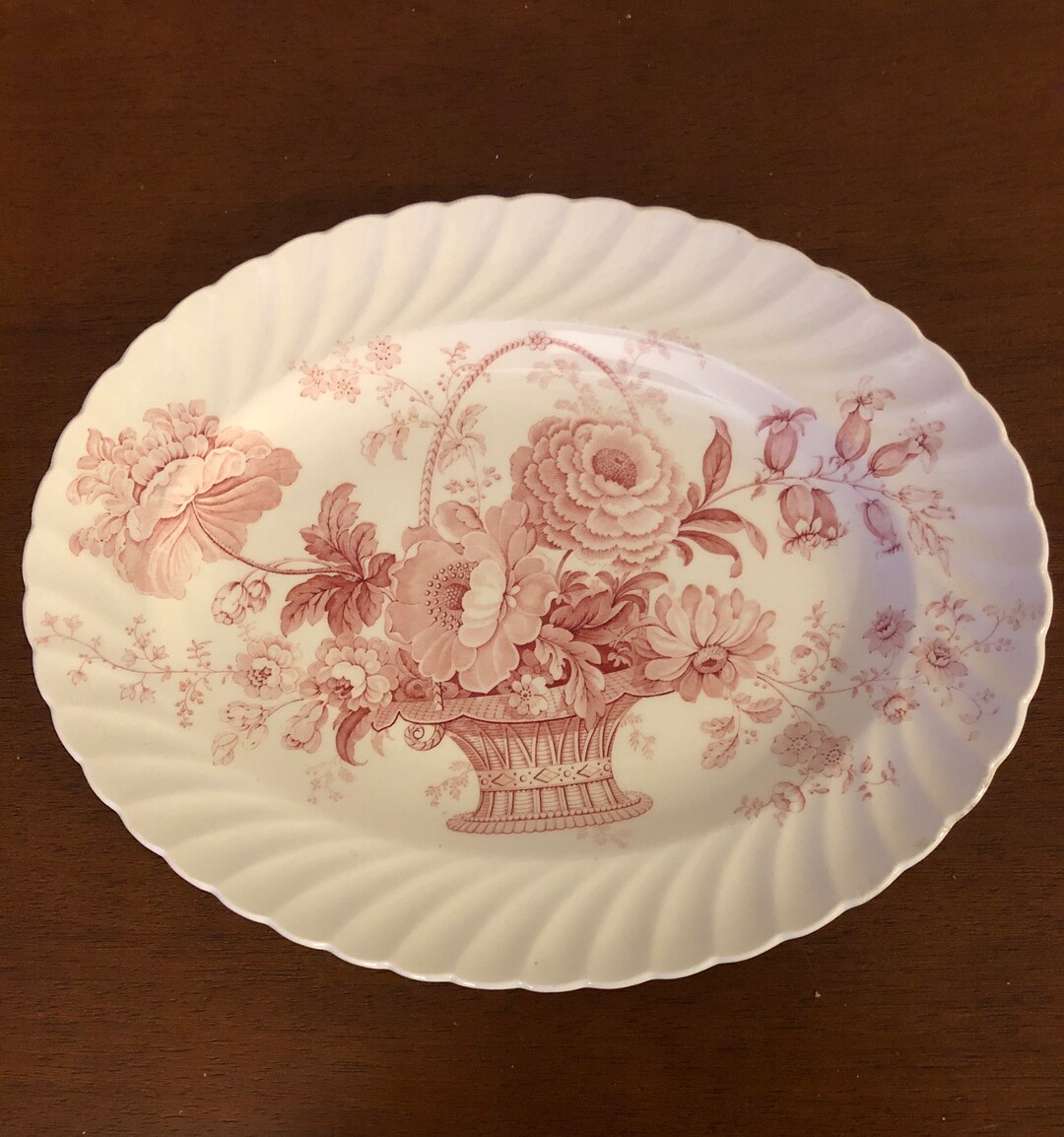 1930's Clarice Cliff Pink Roses Platter 10" Charlotte Staffordshire ...