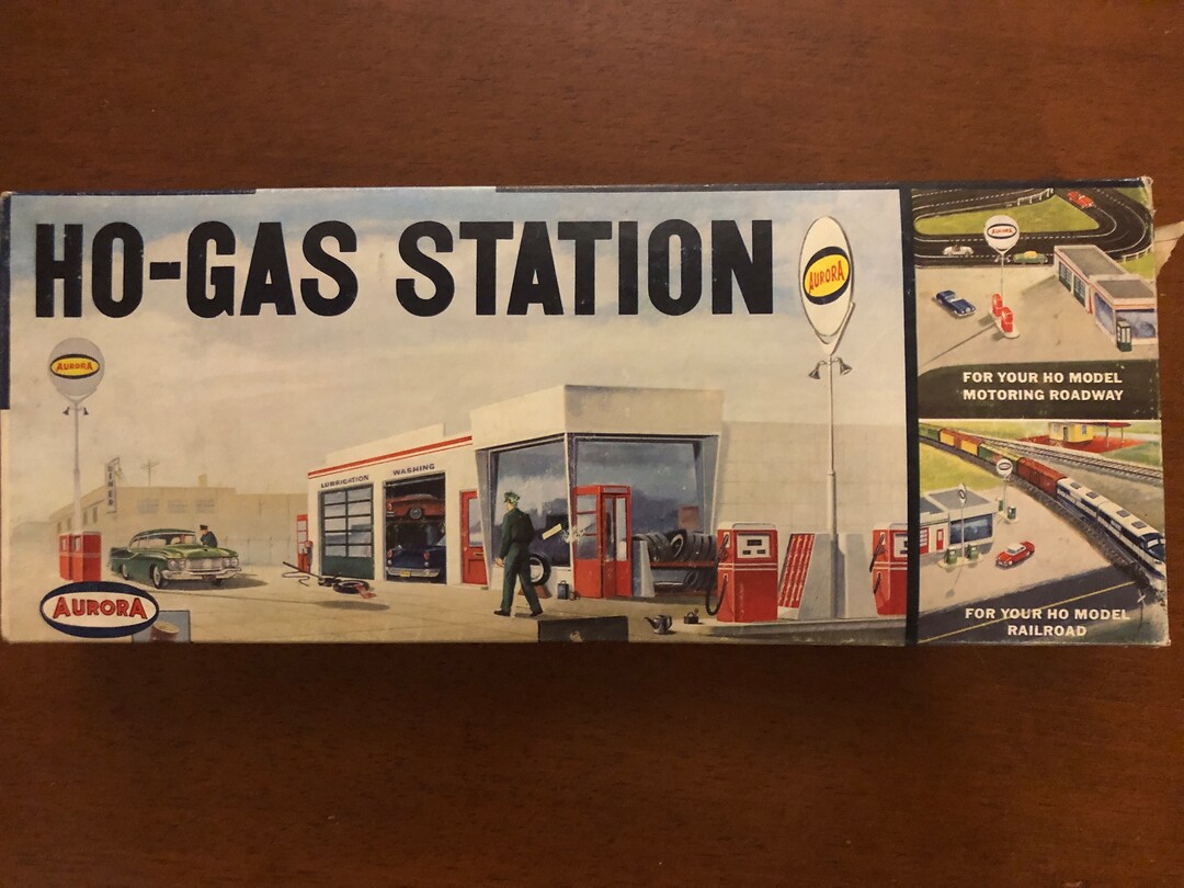 Vintage AURORA Ho Scale GAS STATION for Pieces Not Complete - Etsy