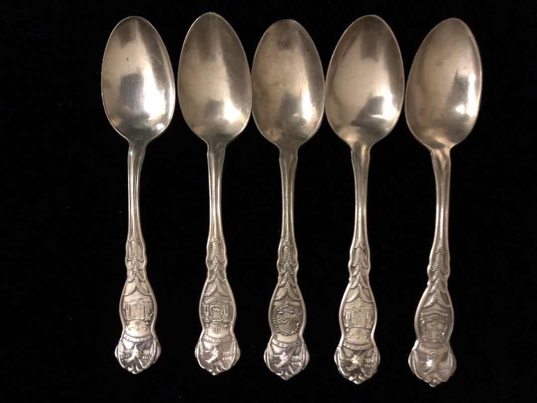 5 States Souvenir Spoons 2 De Ct, Md Oh Silver Plate Wm Rogers A1 - Etsy