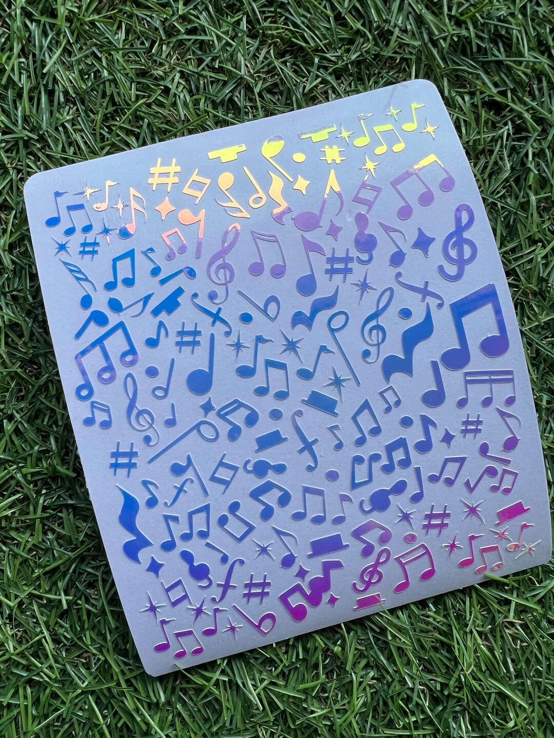 Music Note Permanent Holograpghic Vinyl Sticker Sheet, Cute Tiny Shapes ...