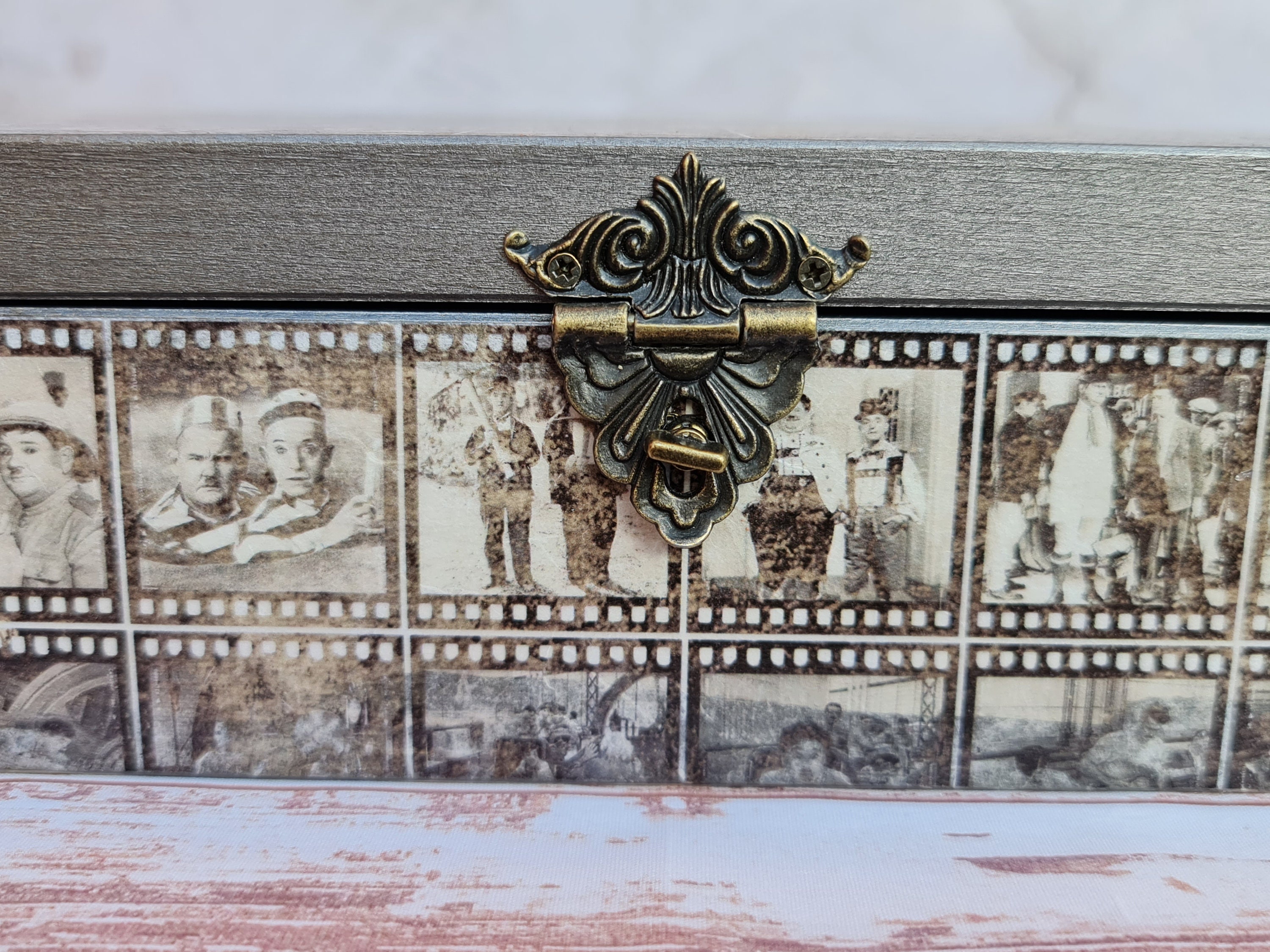 Decoupage Box Vintage Movies Design, Vintage Boxes, Storage Box, Rustic ...