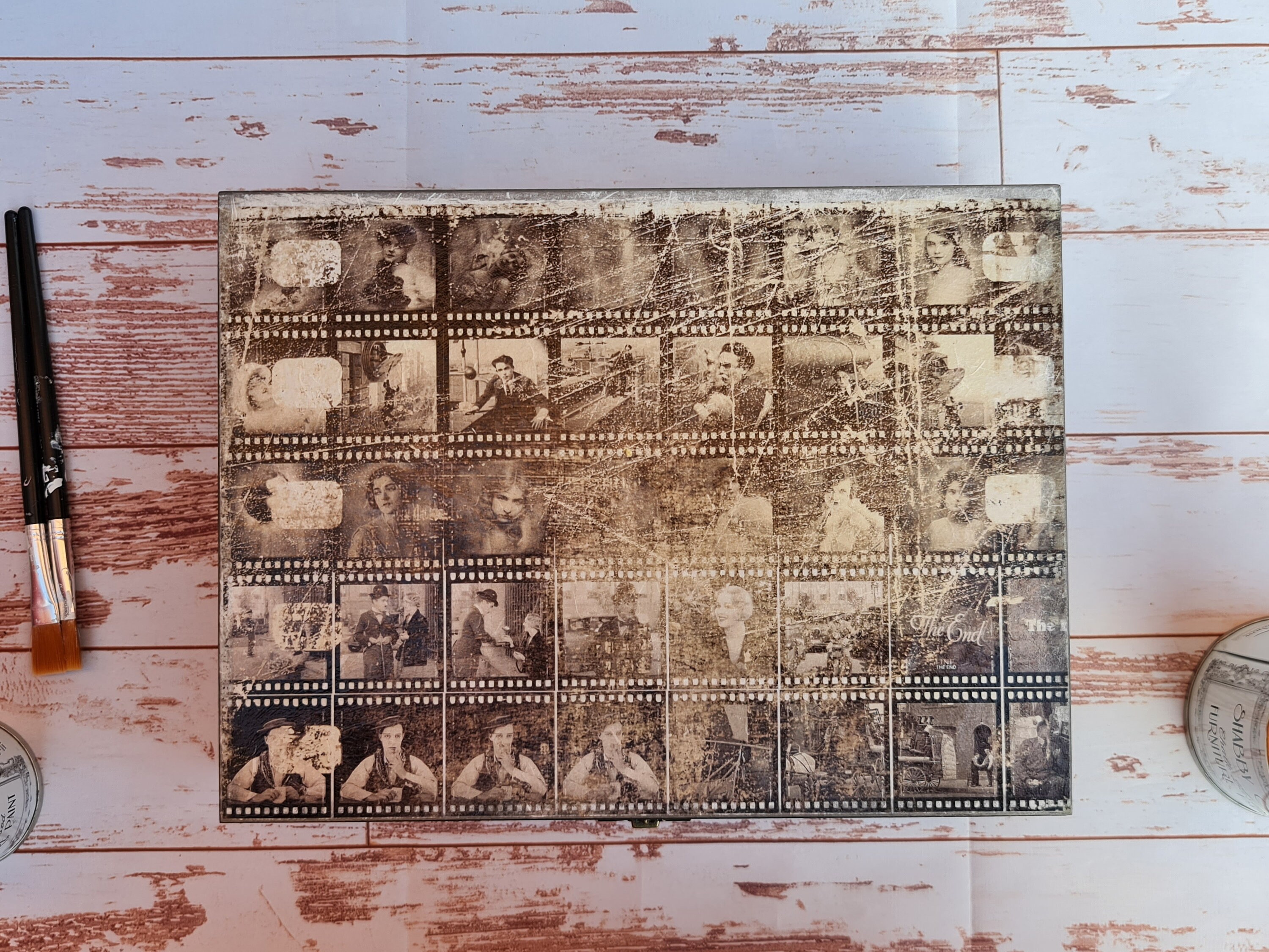 Decoupage Box - Vintage Movies Design, Vintage Boxes, Storage Box ...