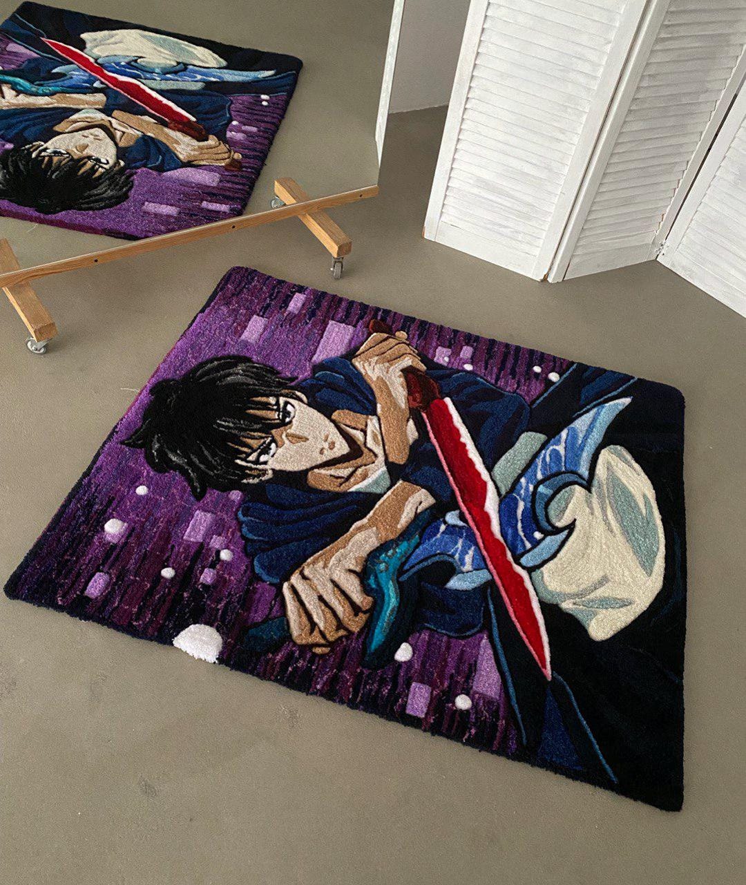 Handmade Tufted Anime Rug – Sung Jin-woo Inspired Fantasy Character ...
