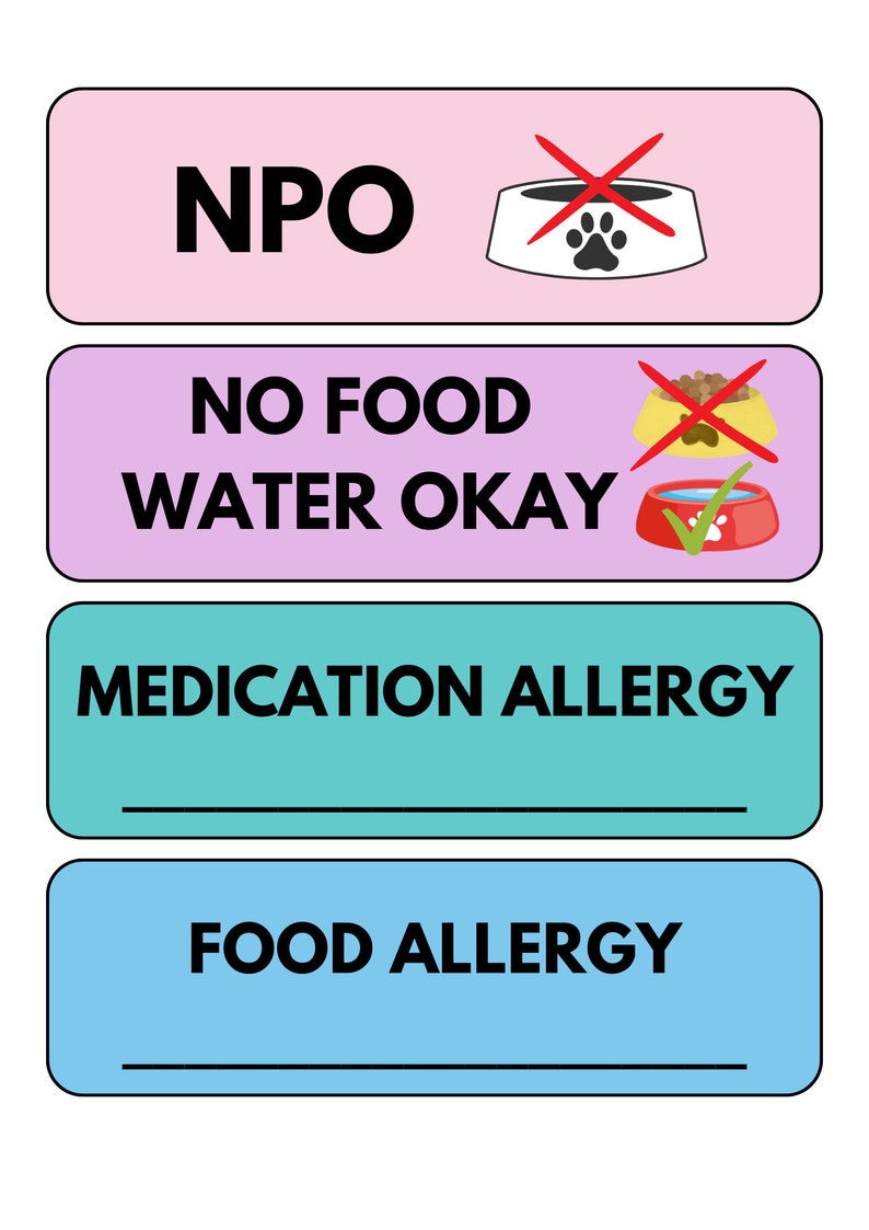 Veterinary Cage Cards - Temperament, Alerts and Safety Cards - Rainbow ...