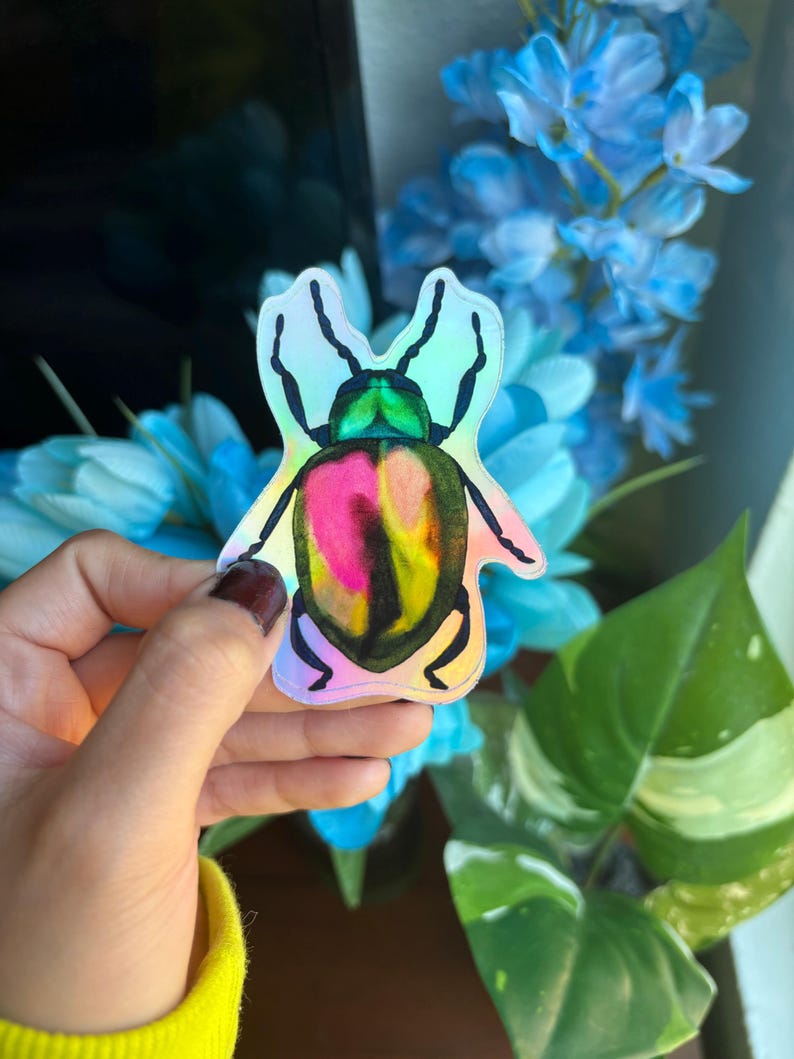 Holographic Beetle Sticker - Etsy