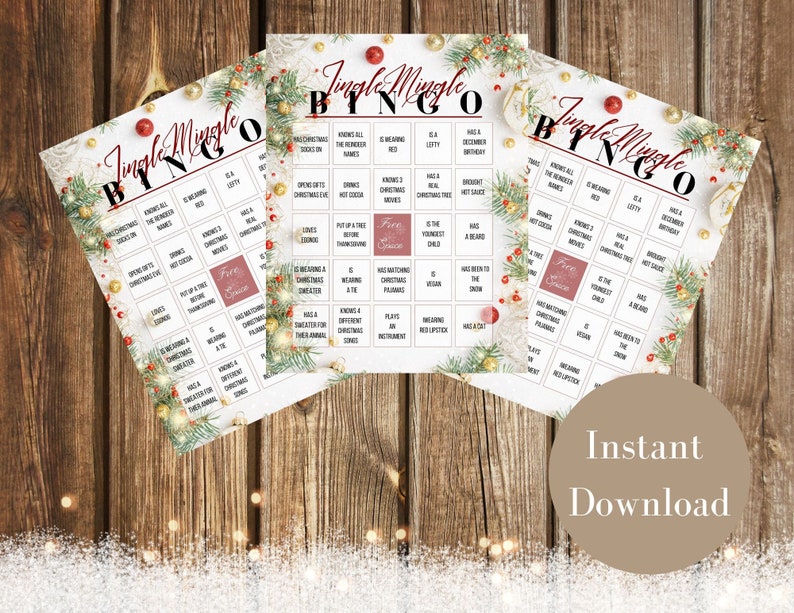Jingle Mingle Bingo Printable PDF Digital Download - Etsy