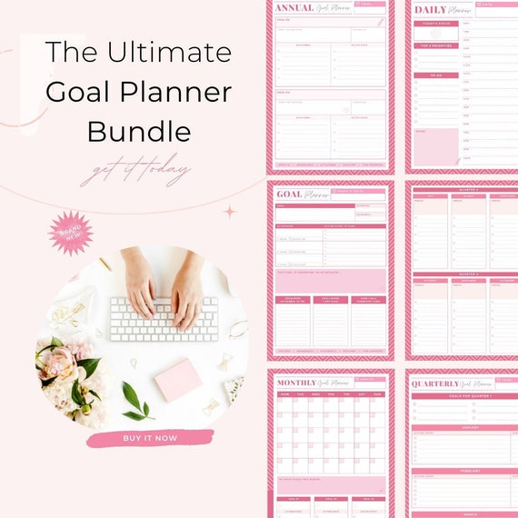 Ultimate Goal Planner Bundle Annual Quarterly Monthly | Etsy