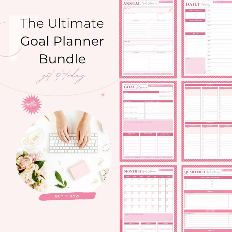 Ultimate Goal Planner Bundle Annual, Quarterly, Monthly, Weekly & Daily ...