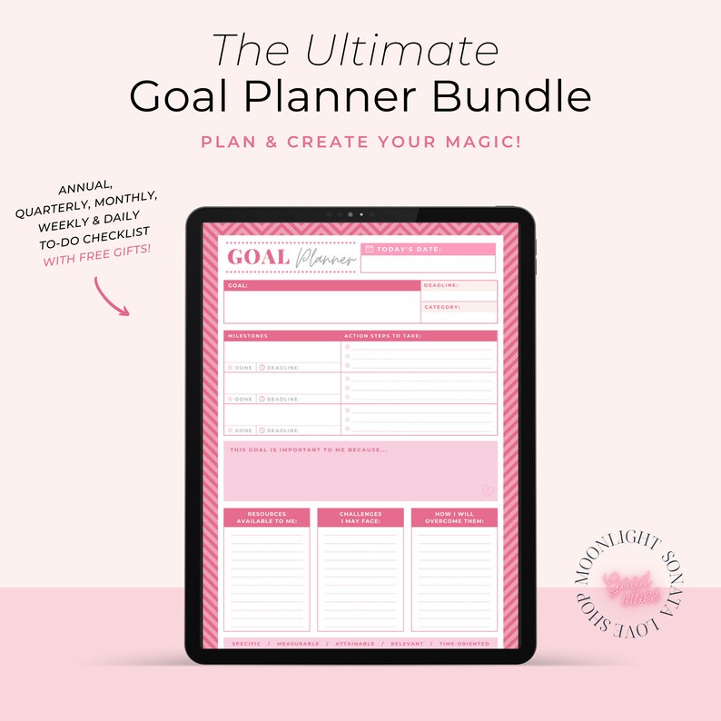 Ultimate Goal Planner Bundle Annual, Quarterly, Monthly, Weekly & Daily ...