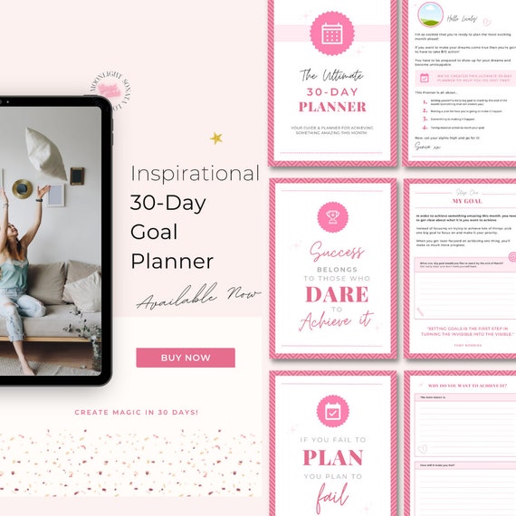 Ultimate 30-day Planner Goal Planner Printable or Digital | Etsy