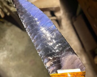 Electric Blue Rainbow Obsidian Wolf Knife - Etsy