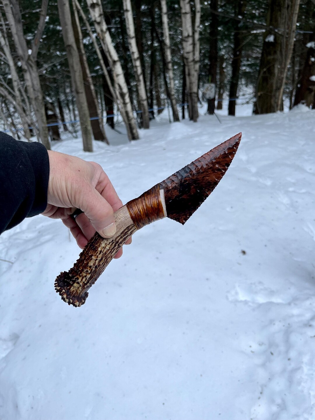 Dragonskin Mahogany Obsidian Skinning Knife - Etsy