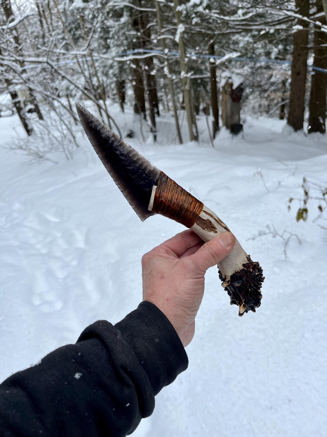 Royal Blue Obsidian War Knife - Etsy