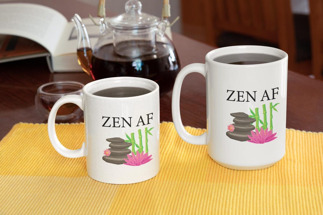 Zen AF Ceramic Coffee Mug - Funny Sarcastic Humor - Etsy