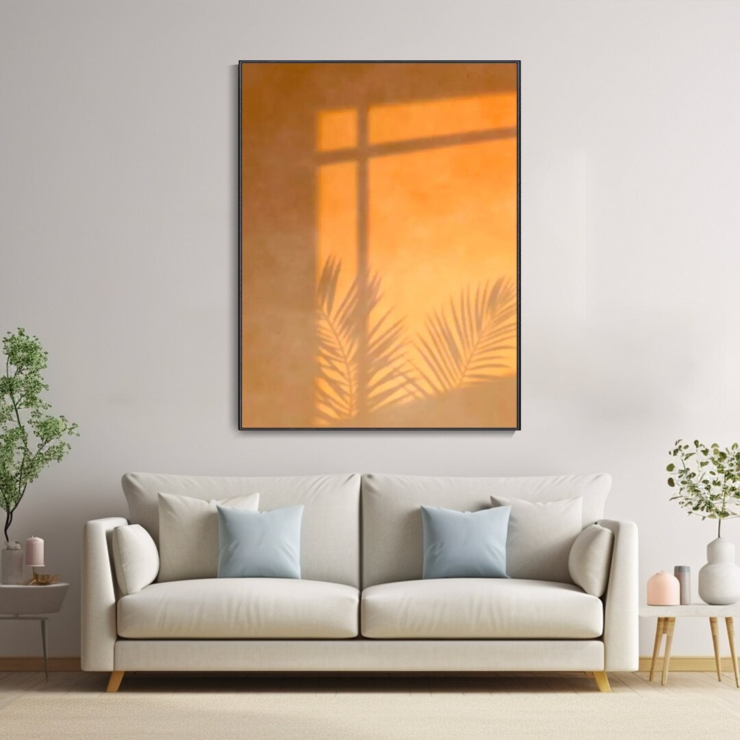 Abstract Window Shadow Landscape Painting Beautiful Sunrise Light Hand ...