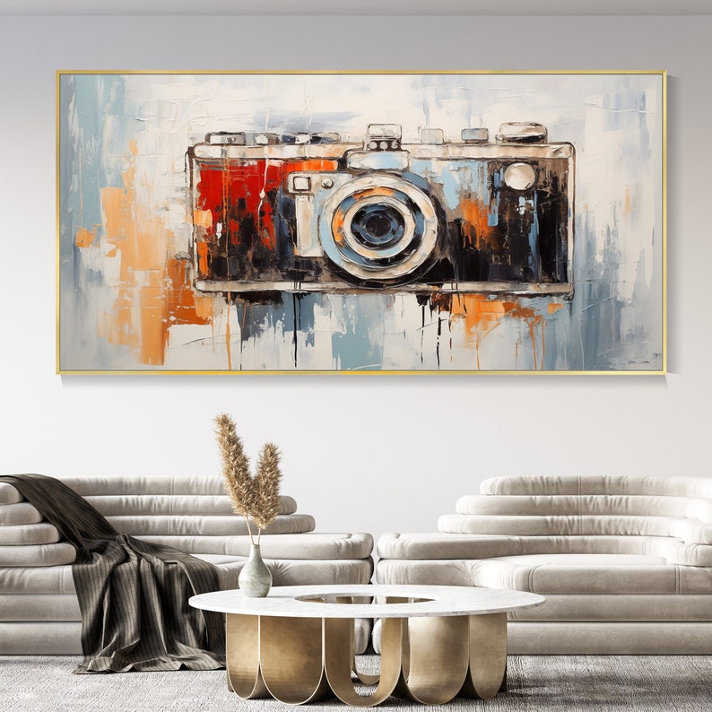 One-of-a-kind Camera Canvas Oil Painting Original Camera Art for ...