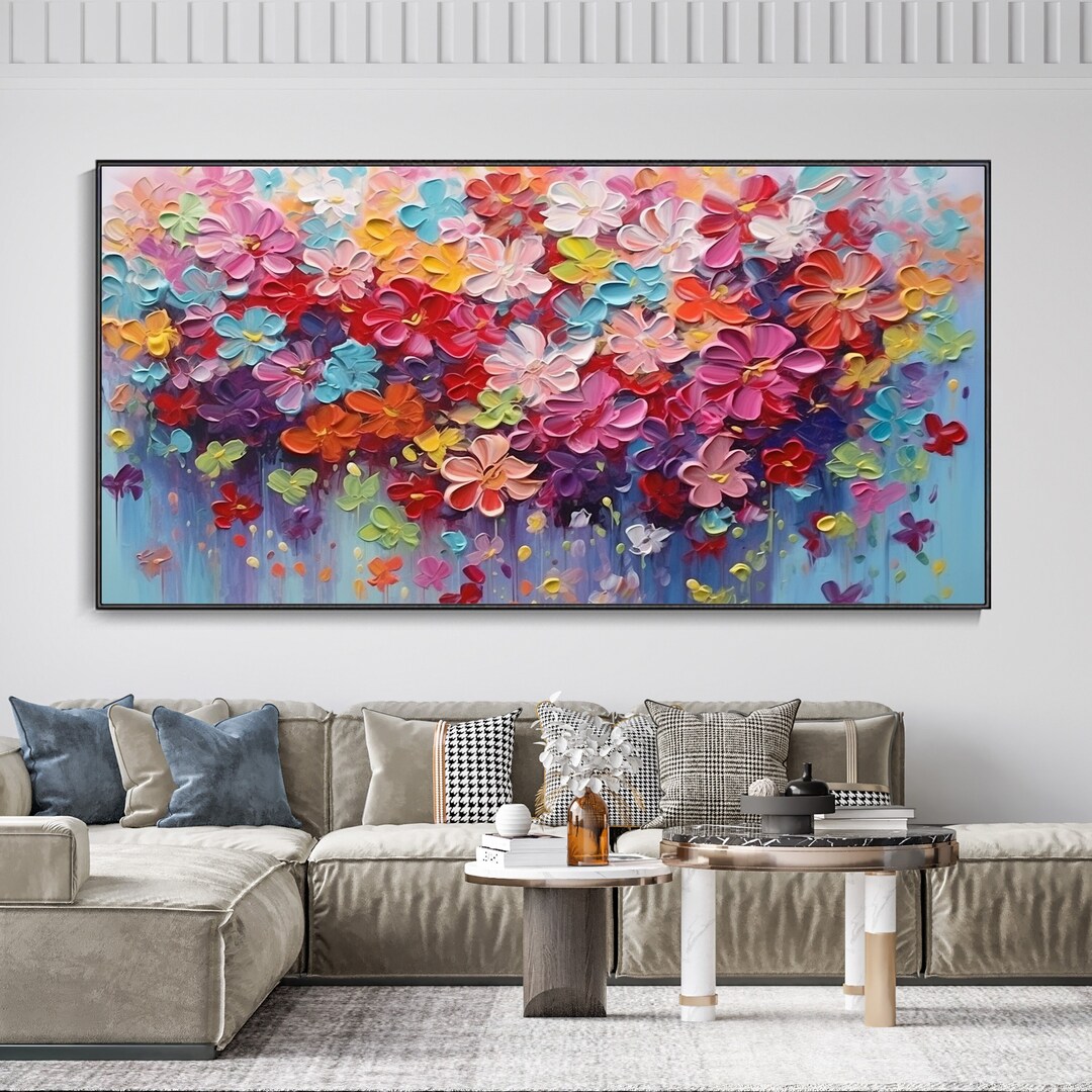 Original Boho Style 3D Texture Art Thick Knife Painting - Etsy