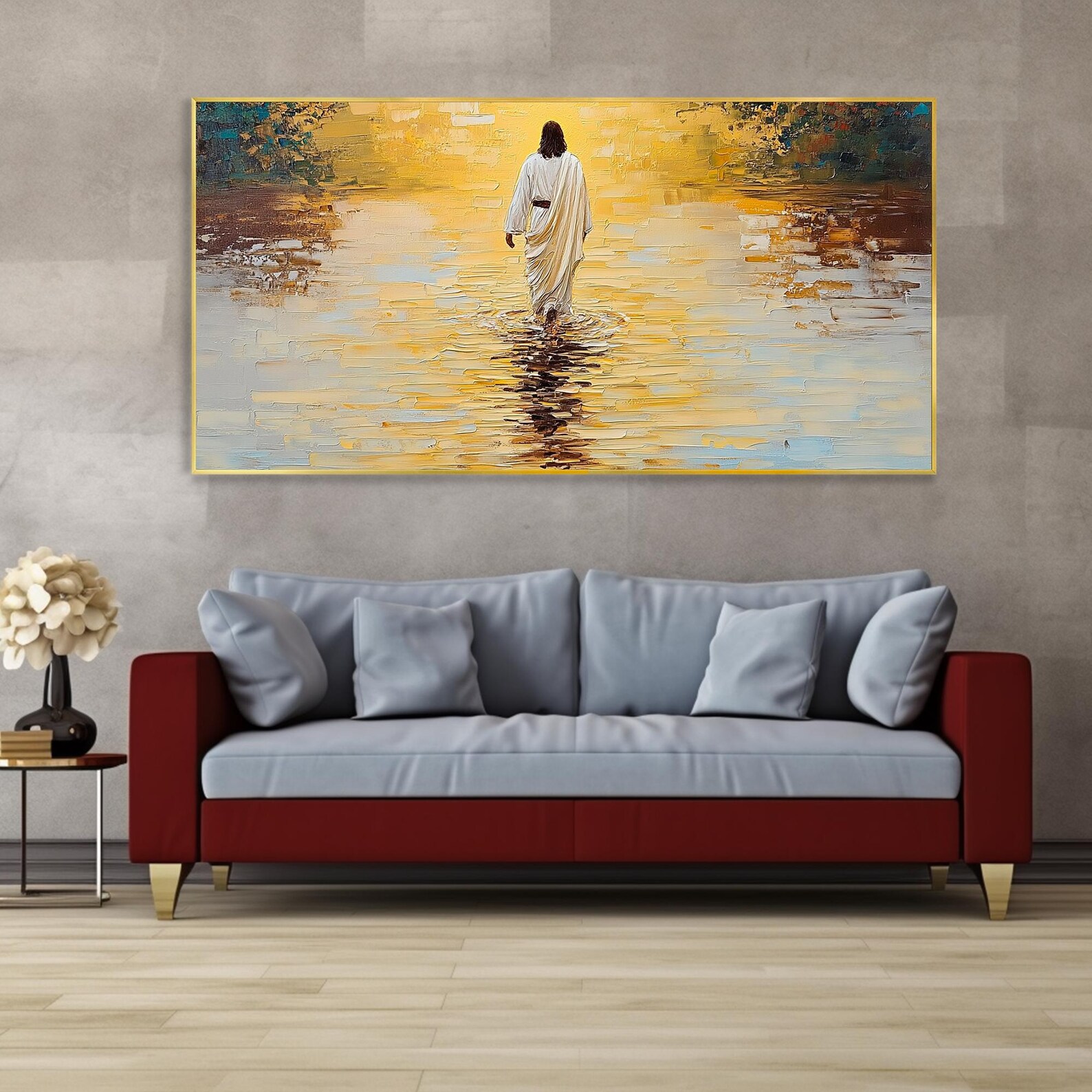 Original 3D Texture Wall Painting 'inspiring Pastel Jesus in Nature ...