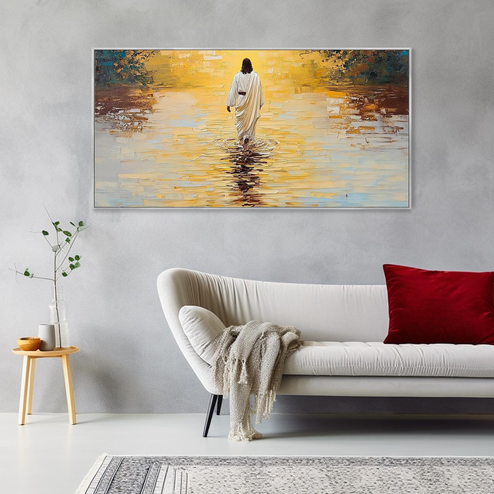 Original 3D Texture Wall Painting 'inspiring Pastel Jesus in Nature ...