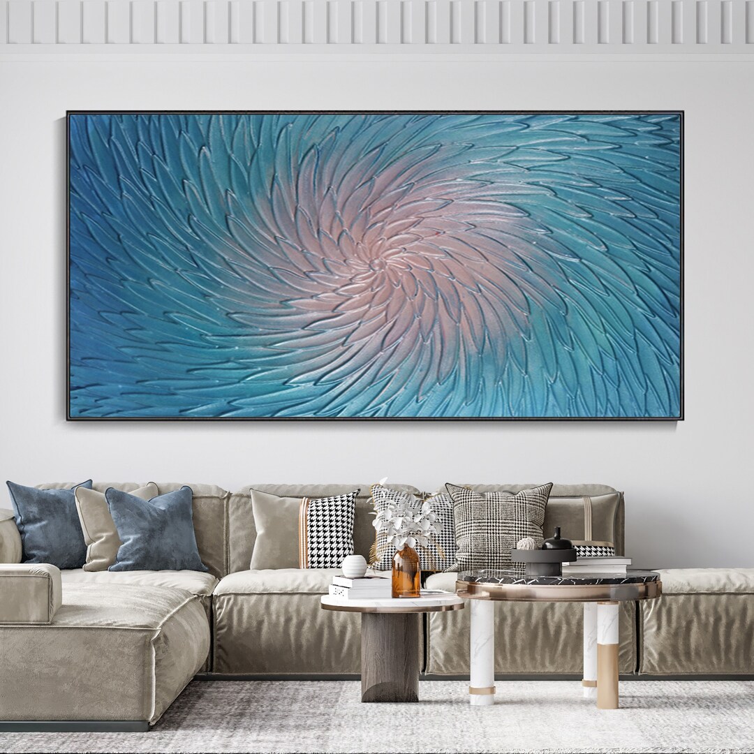 Abstract Blue Wabi-sabi Texture Wall Art 3D Thick Hand - Etsy