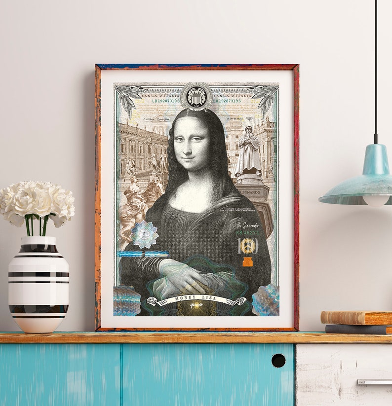 Money Lisa Poster Mona Lisa Banksy Style Modern Wall Decor - Etsy