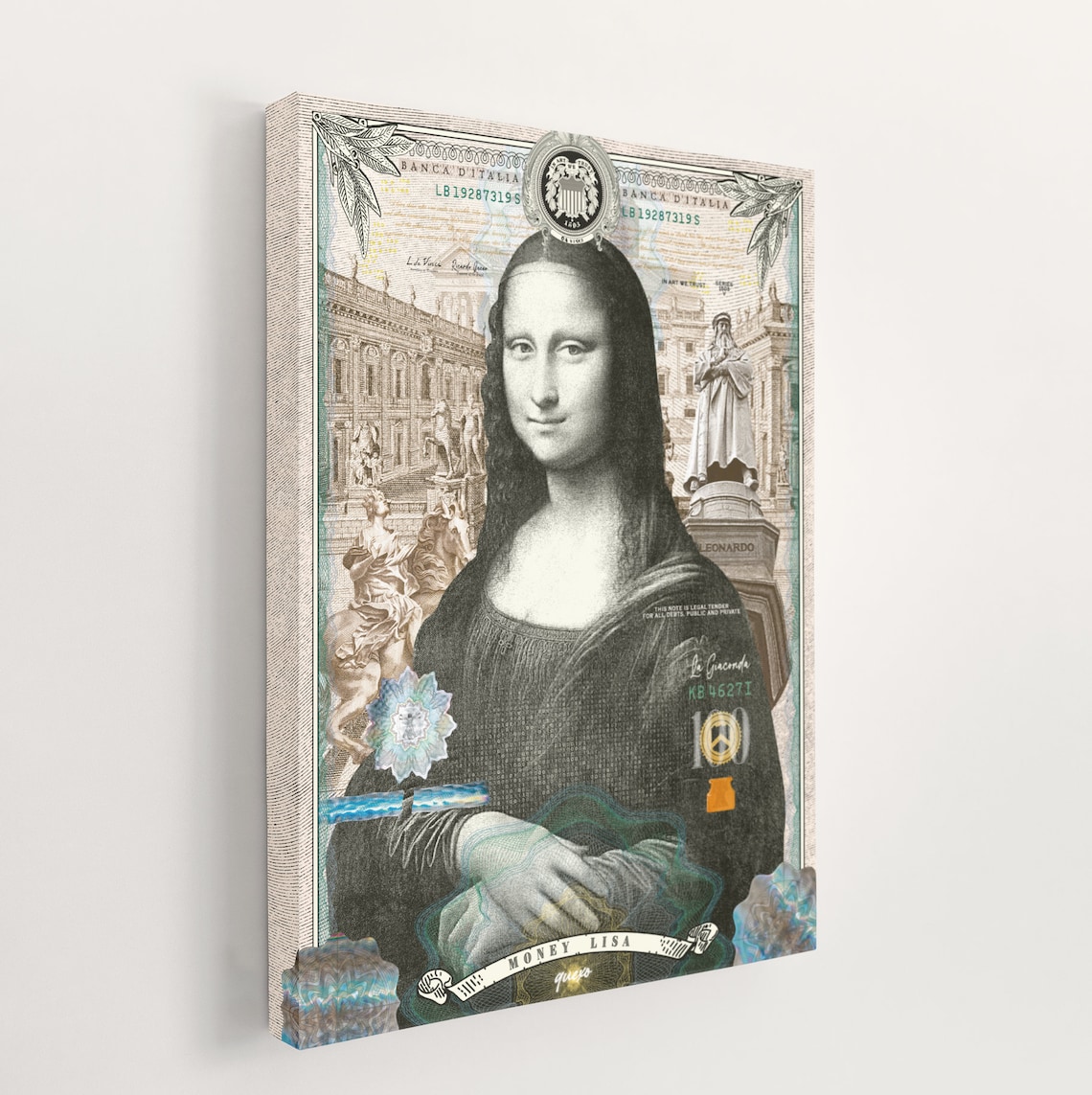 Money Lisa Poster, Mona Lisa, Banksy Style, Modern Wall Decor, Pop Art ...