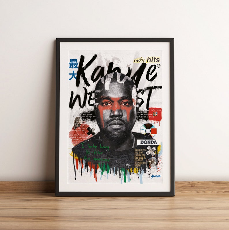 Kanye West Inspired Poster, Ye Art, Rapper Wall Art, Rapper Poster, Hip ...