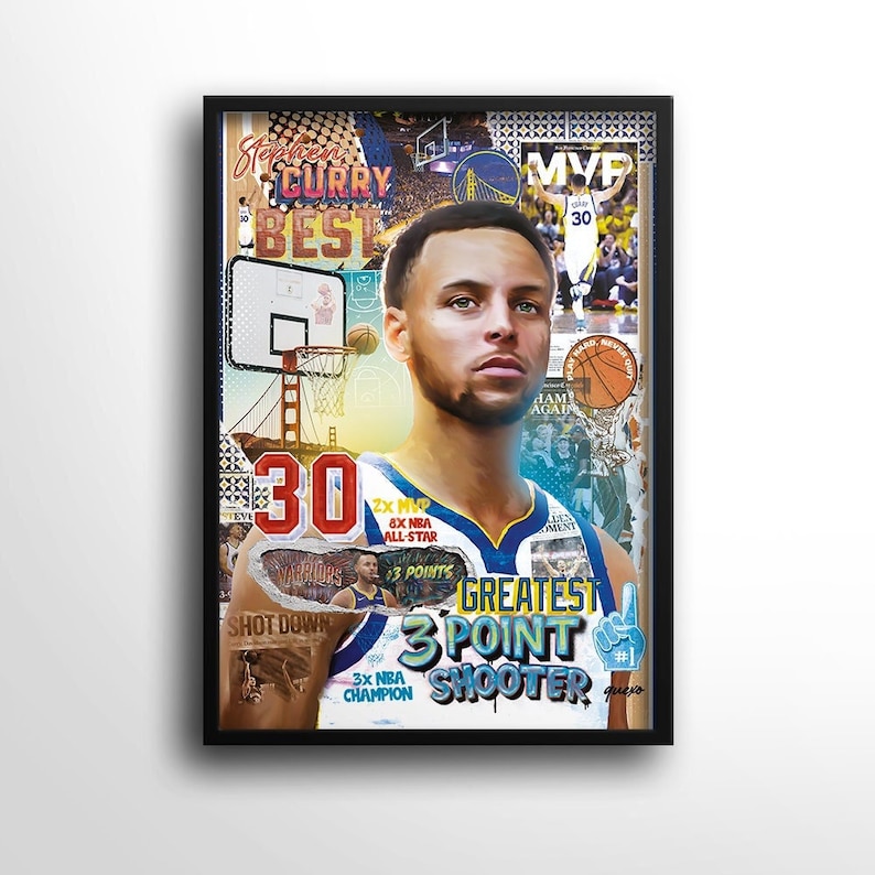 Stephen Curry Poster Basketball Print Warriors Art NBA - Etsy