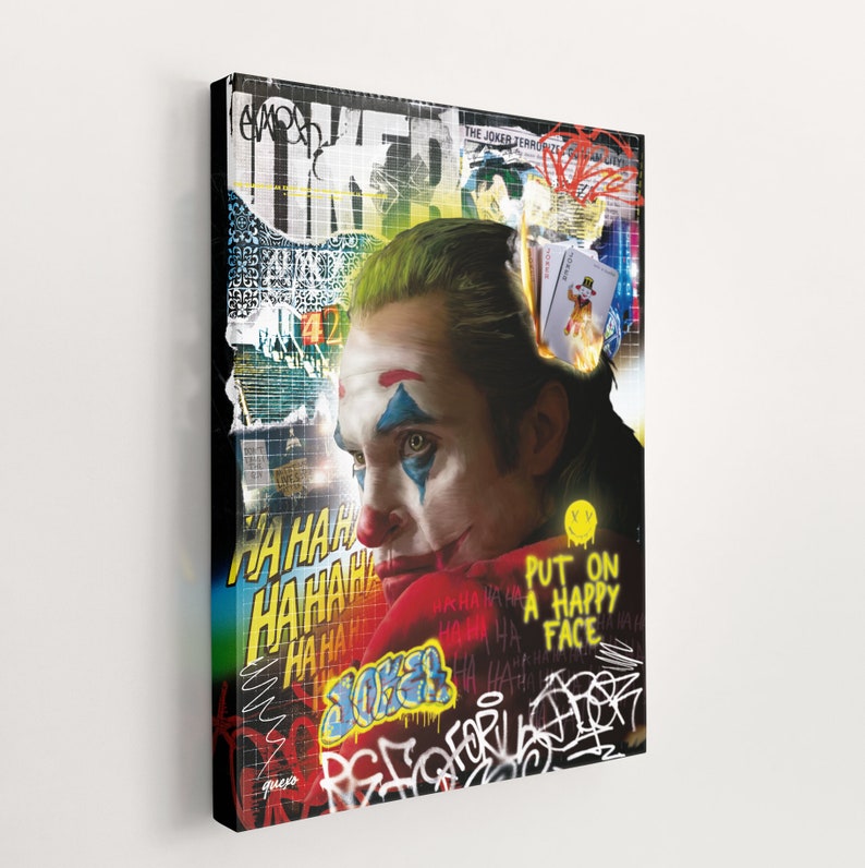 Joker Poster, Joaquin Phoenix, Graffiti Canvas Wall Art, Modern Art - Etsy