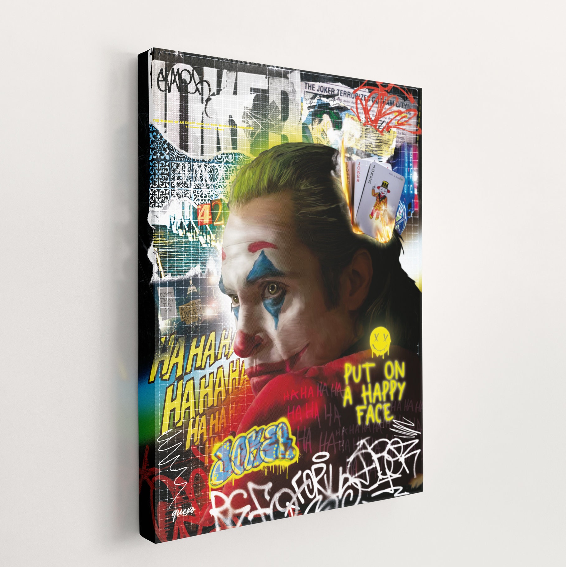 Joker Poster, Joaquin Phoenix, Graffiti Canvas Wall Art, Modern Art - Etsy