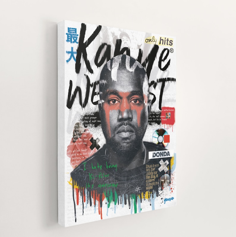 Kanye West Inspired Poster, Ye Art, Rapper Wall Art, Rapper Poster, Hip Hop Wall Decor, Music - Etsy